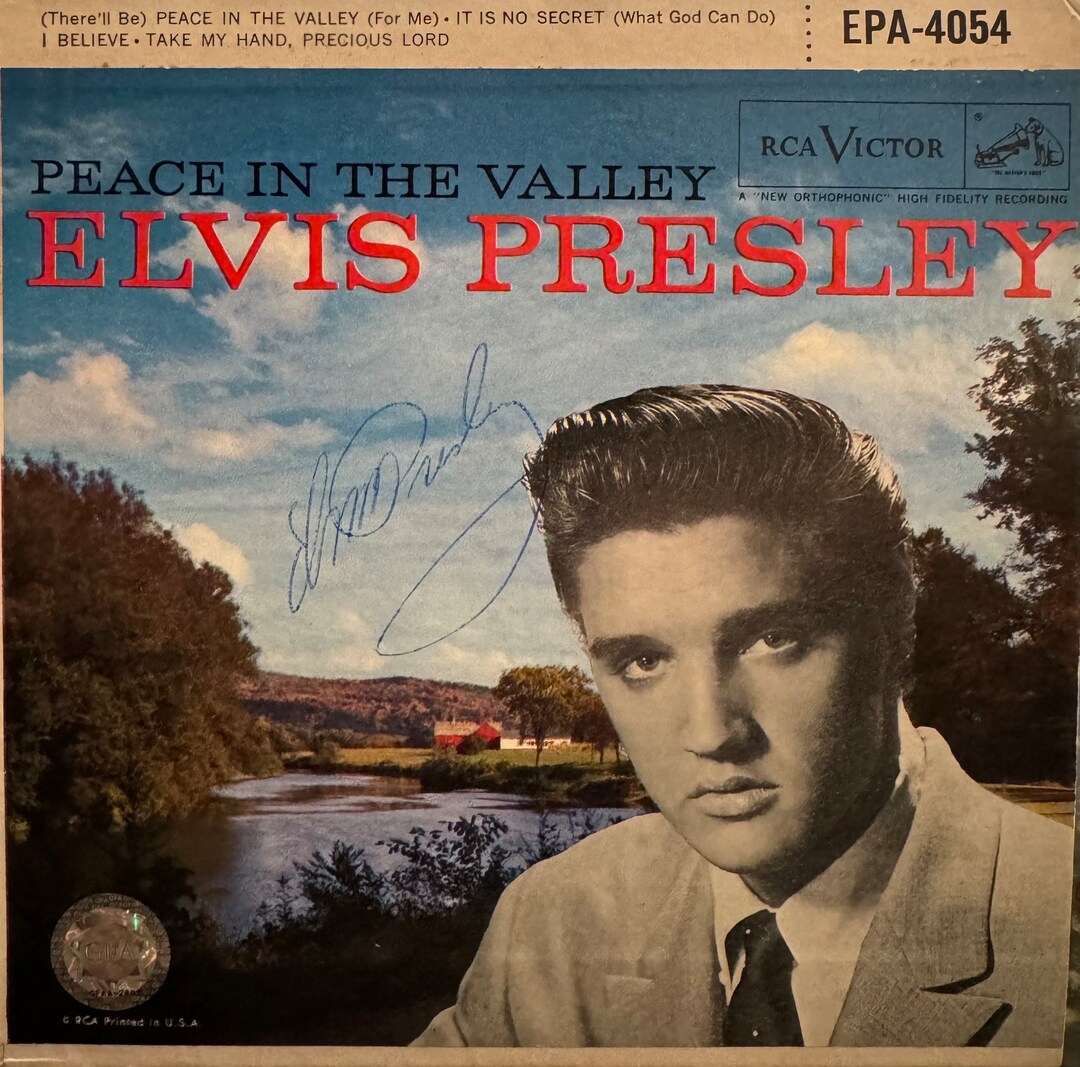 Elvis Presley Autographed peace in the Valley 45 RPM Cover COA - Etsy