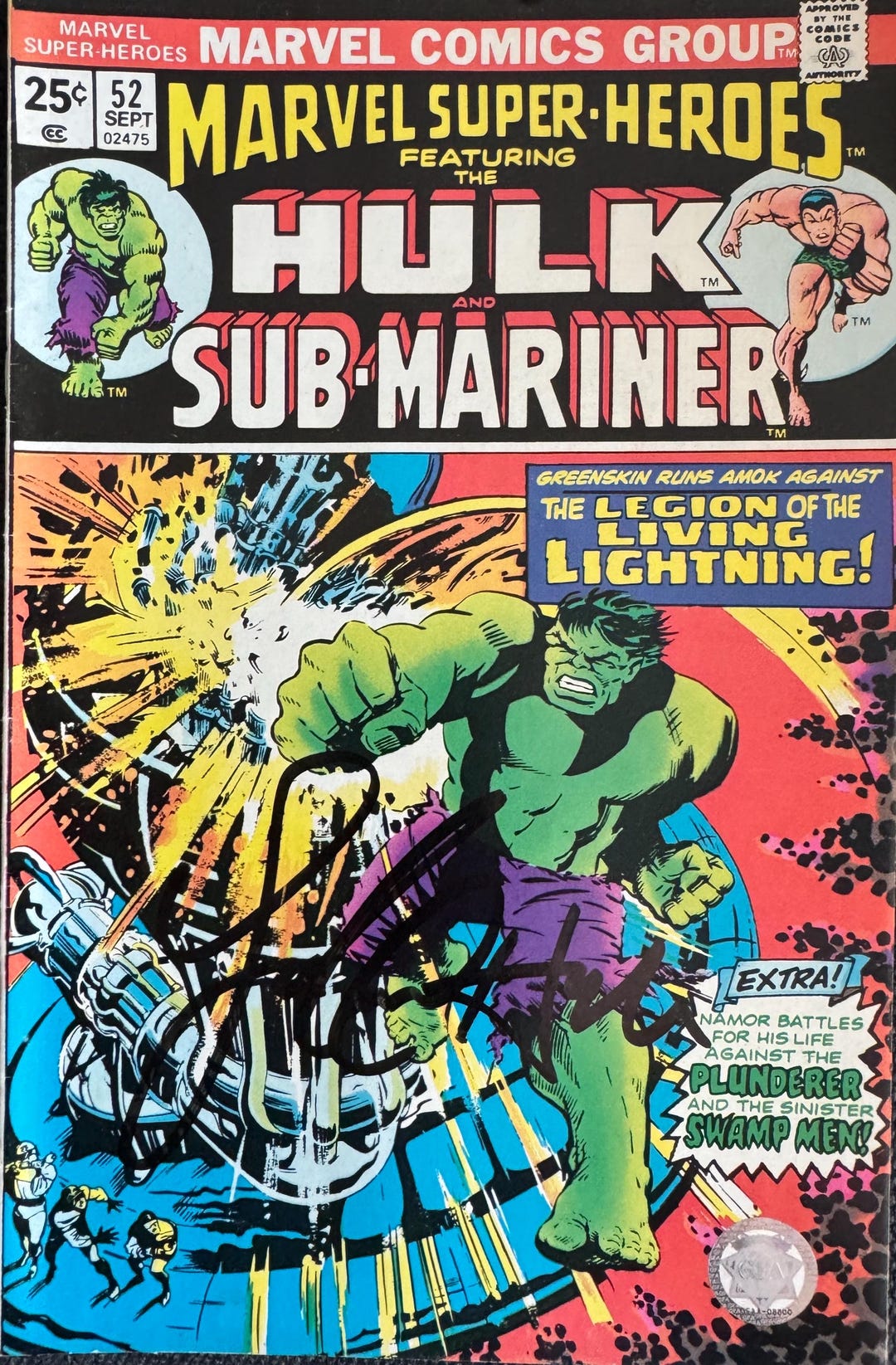Lou Ferrigno Original Autographed “hulk and Sub-mariner” Comic Book ...