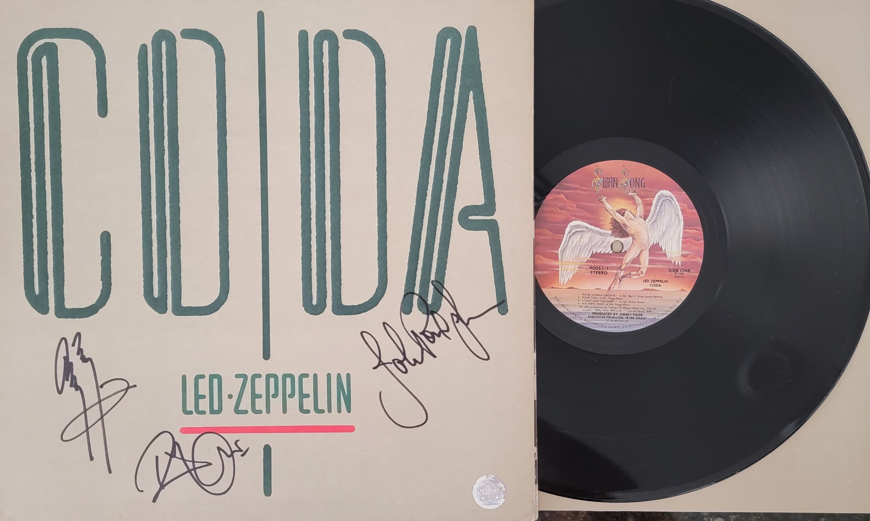 Led Zeppelin Original Autographed "coda" LP (COA) - Etsy