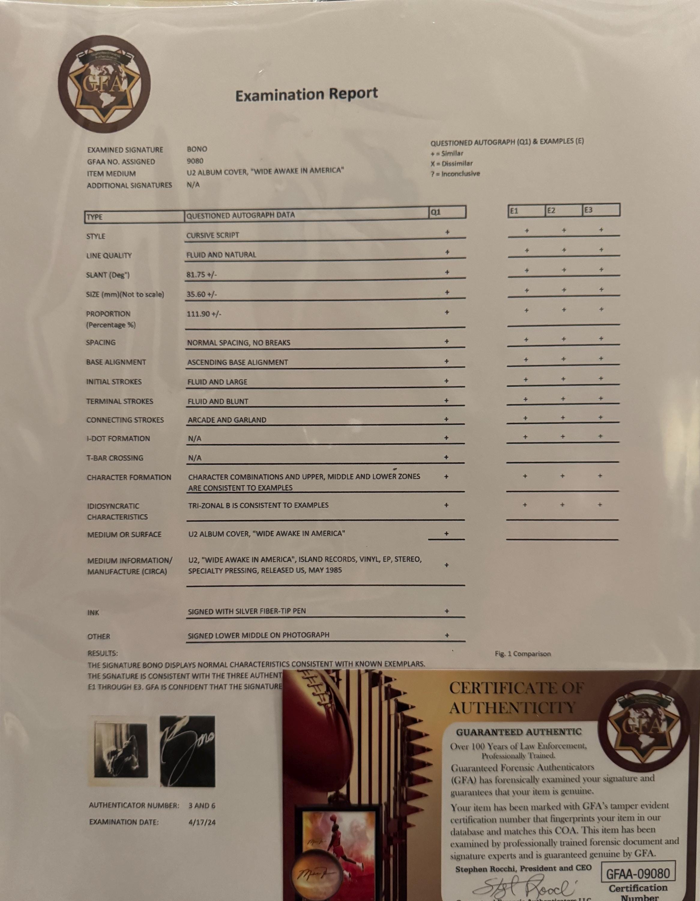 Bono Original Autographed “U2 Wide Awake in America” LP Cover (COA) - Etsy