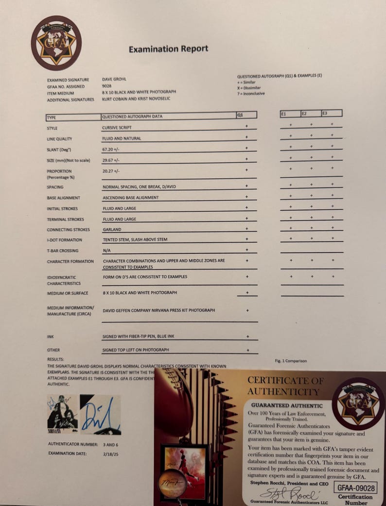 Nirvana Original Autographed 8x10 Photo (COA) - Etsy
