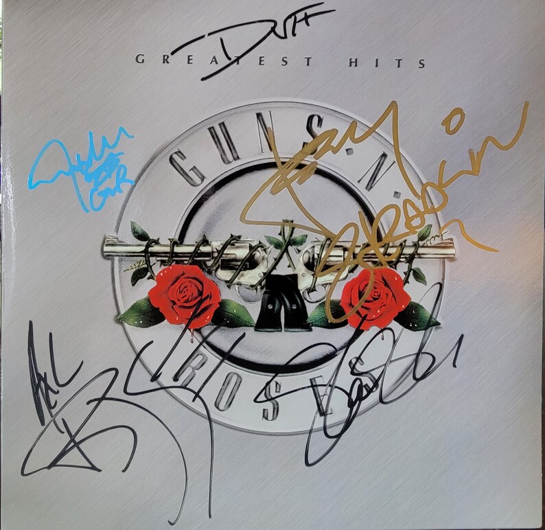 Guns N Roses Autographed greatest Hits LP Cover, LP and Insert - Etsy