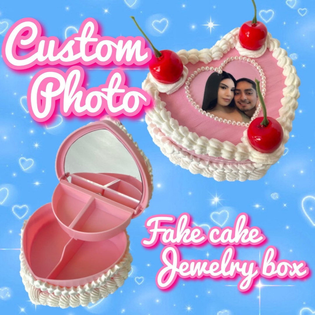 Vintage Heart Cake Jewelry Box Custom Photo - Etsy