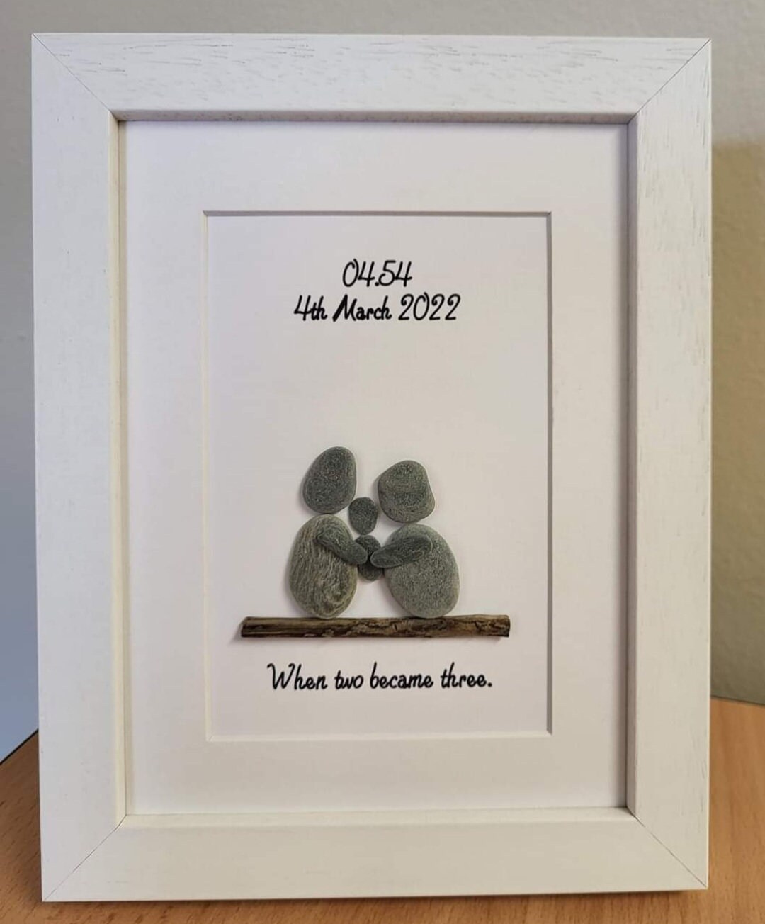 Personalised New Baby Pebble Frame, When 2 Become 3, Two Became Three ...