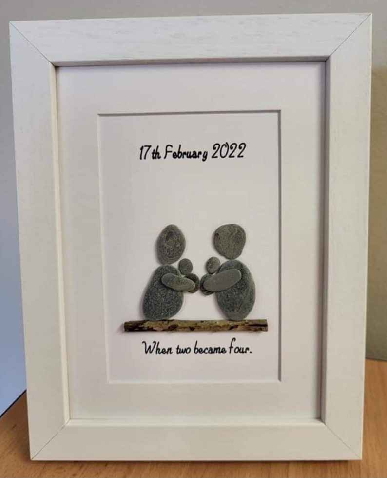 Personalised New Baby Pebble Frame, When 2 Become 3, Two Became Three ...