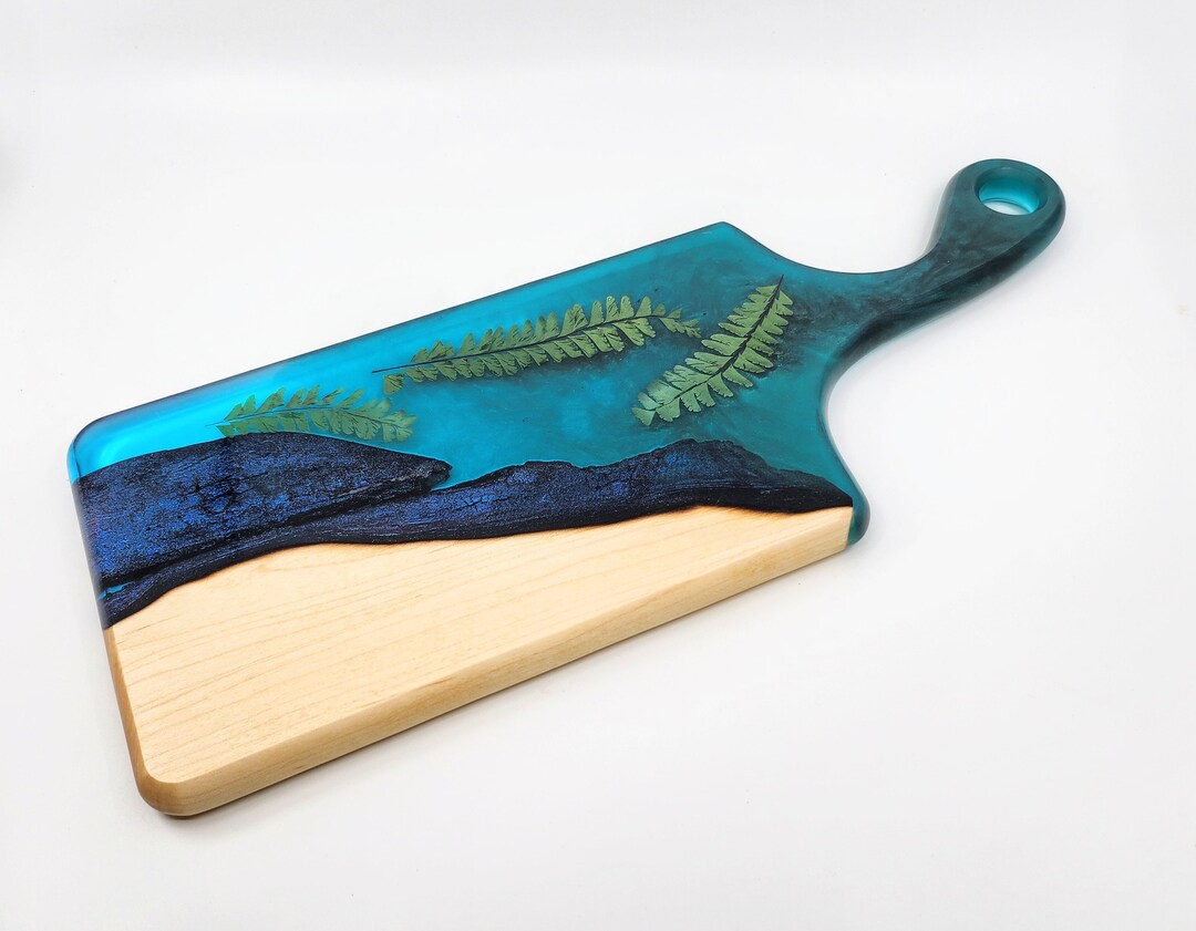 Food Safe Resin and Maple Fern Serving Board - Etsy