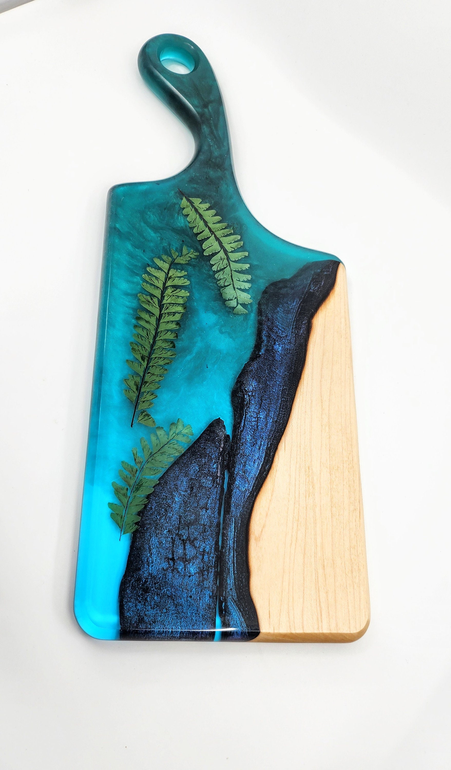 Food Safe Resin and Maple Fern Serving Board - Etsy