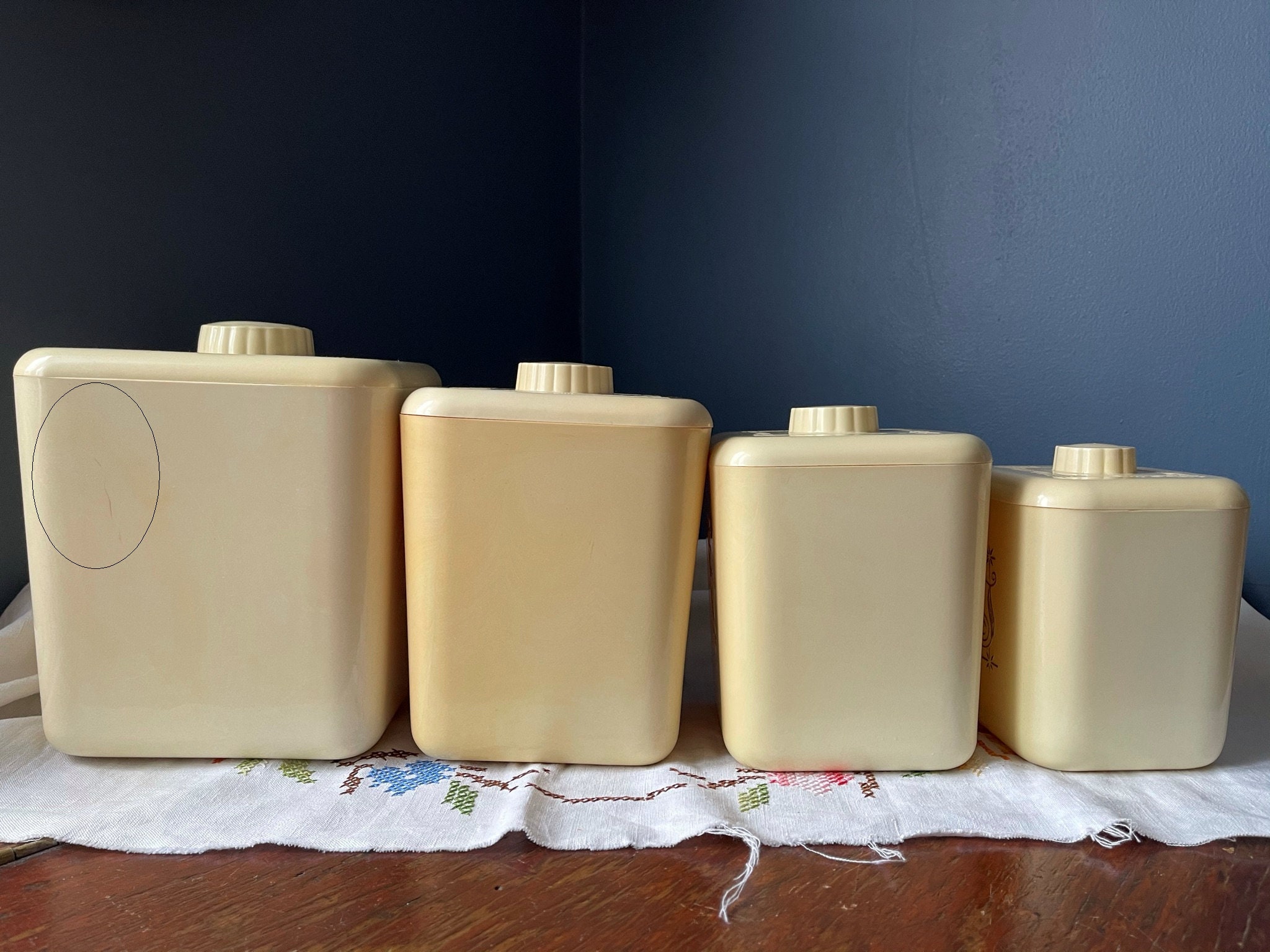 Vintage Canister Set: Plastic Ivory Yellow Lustroware | Etsy