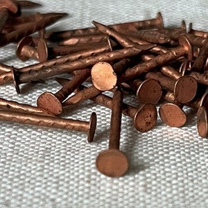 Vintage Nails : Small Solid Copper Brads Tacks 2 Cm Long Sharp Point ...