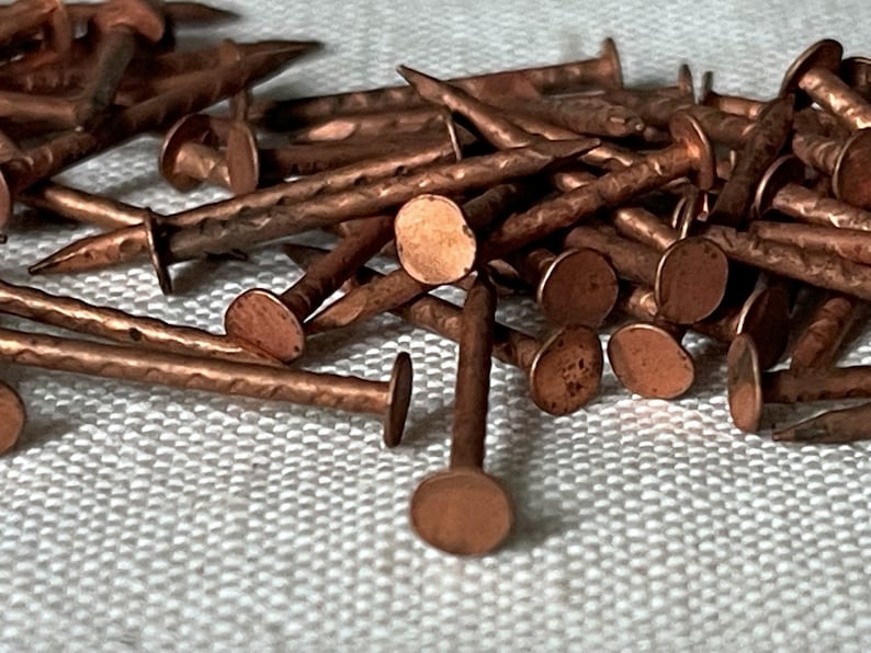 Vintage Nails : Small Solid Copper Brads Tacks 2mm Long Sharp - Etsy