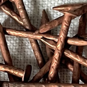 Vintage Nails : Small Solid Copper Brads Tacks 2 Cm Long Sharp Point ...
