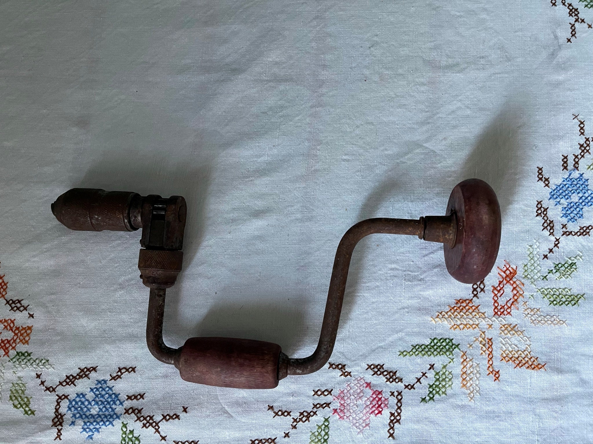 Vintage Drill: Hand Crank Wood Handle Ratcheting Auger Brace - Etsy