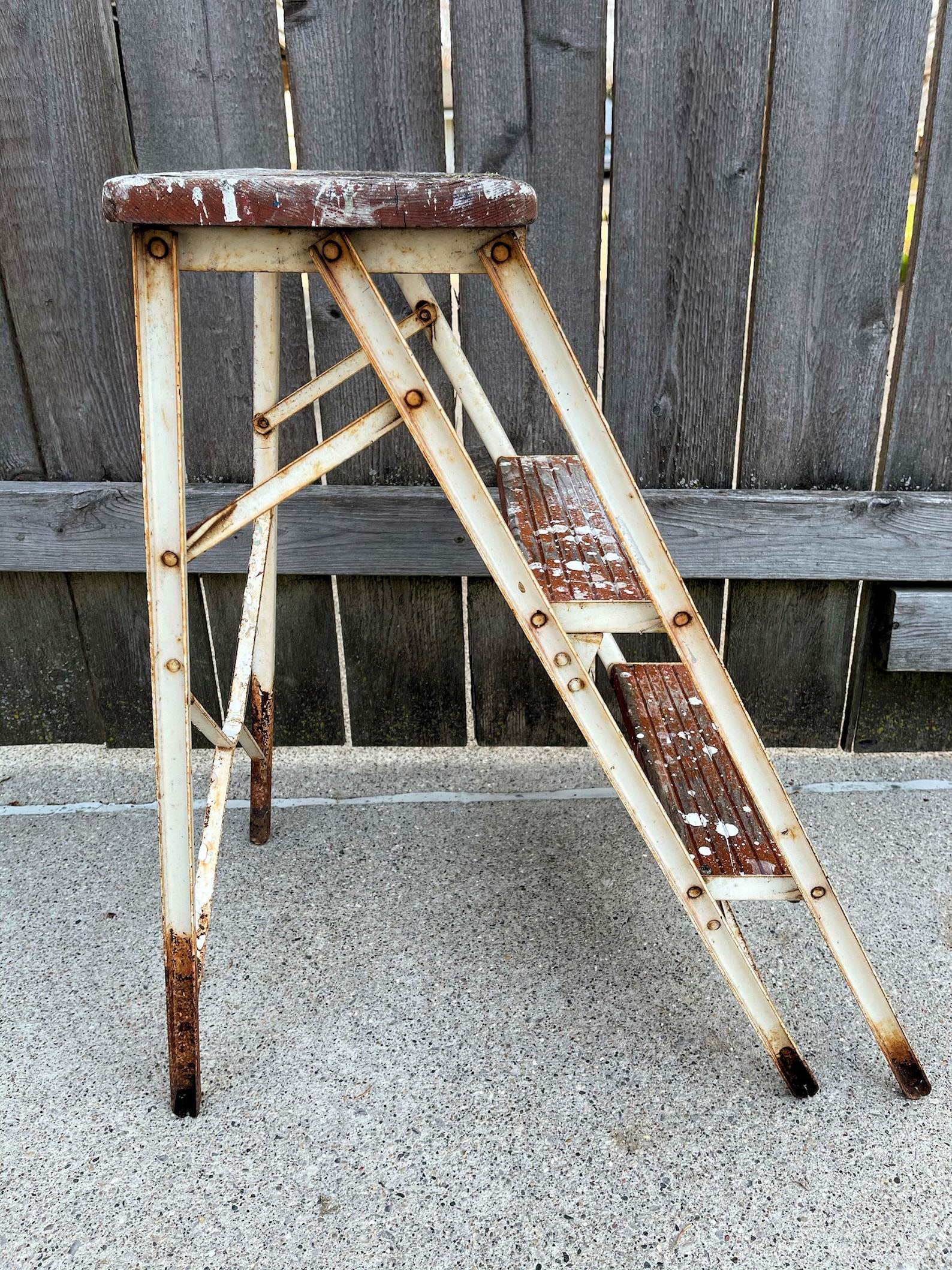 Vintage Ladder : Small Mini Compact Three Step Two-sided A - Etsy