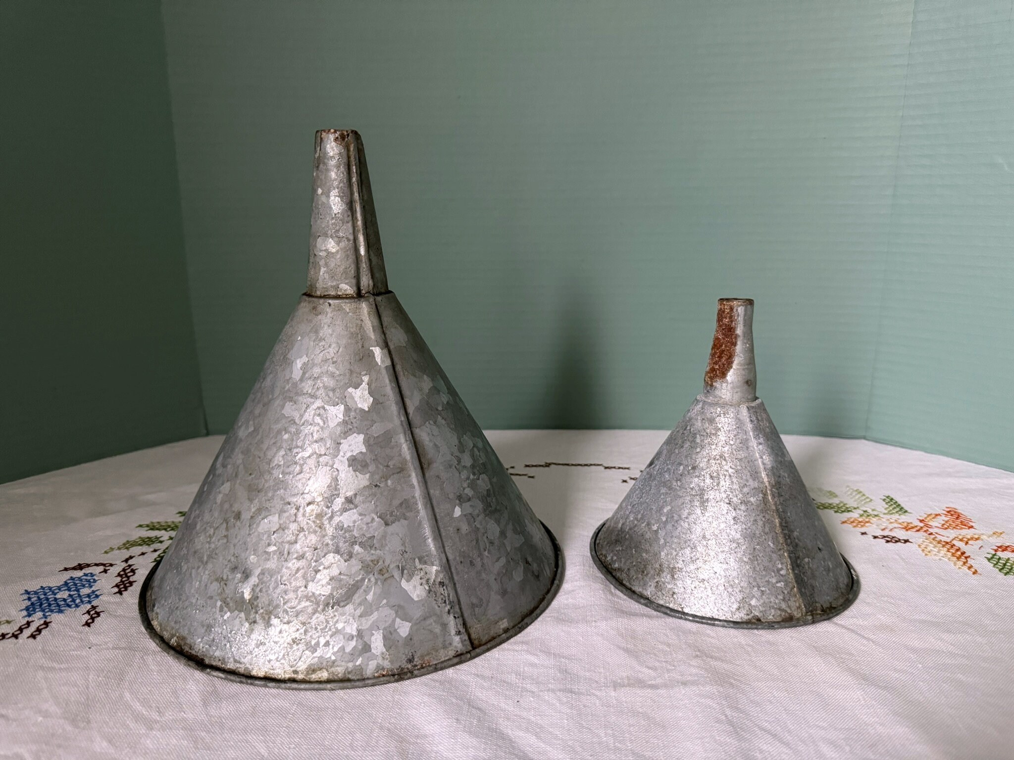 Vintage Galvanized Tractor Funnel Vintage Galvanized Metal Oil Funnel