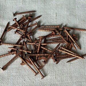 Vintage Nails : Small Solid Copper Brads Tacks 2 Cm Long Sharp Point ...
