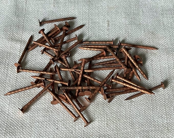 Vintage Nails : Small Solid Copper Brads Tacks 2 Cm Long Sharp Point ...