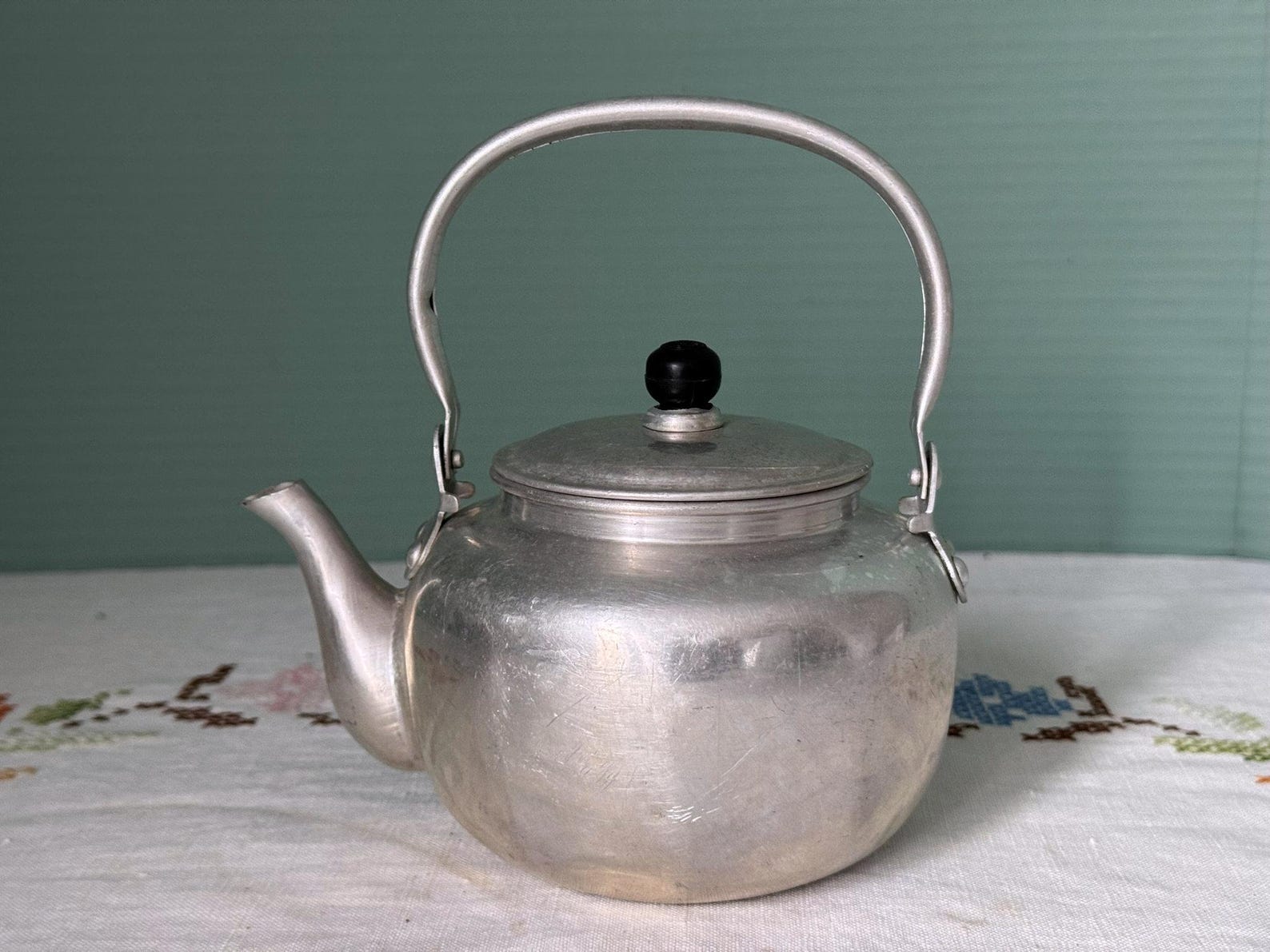 Vintage Tea Pot : Aluminum 2 Cup Water Kettle Grease Melter Canister ...