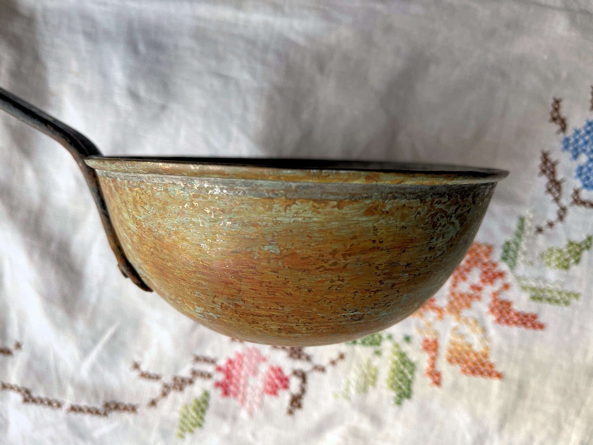 Vintage Dipper: Oversized Hand Forged Copper Tin Silver Lined - Etsy