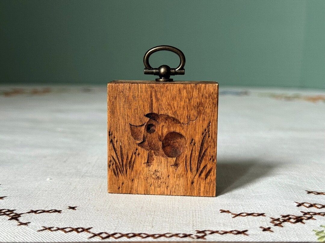 Buy Vintage Mold : JRS Hand Carved Pig Swine in Garden Wooden German Springerle Butter Cookie ...