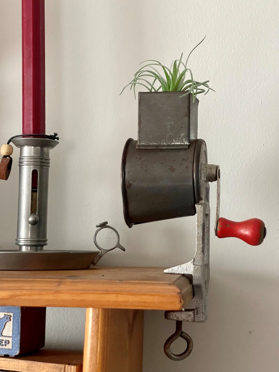 Vintage Grater : Mini Small Tin Metal Cinnamon Nutmeg Grinder Red ...