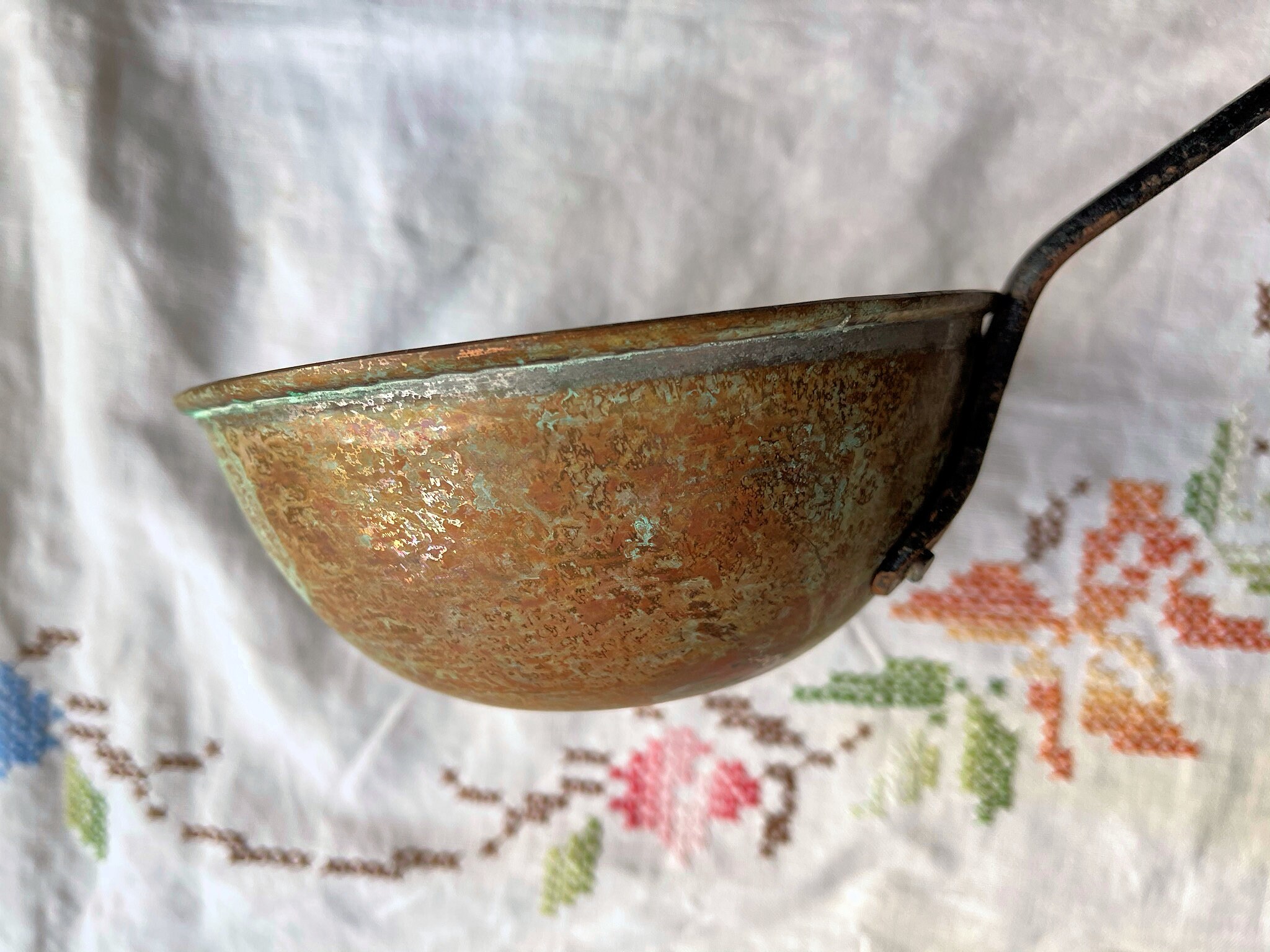 Vintage Dipper: Oversized Hand Forged Copper Tin Silver Lined - Etsy