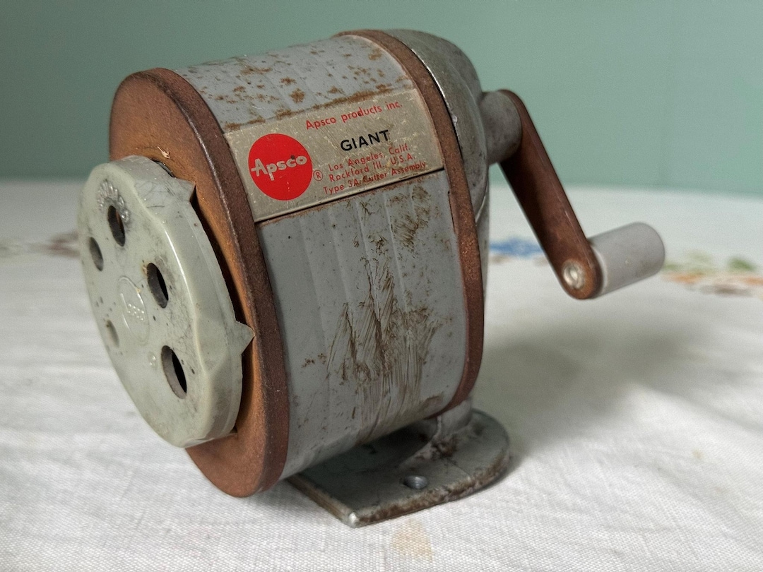 Vintage Pencil Sharpener : Apsco Giant Manual Pencil Sharpener 8 Hole ...