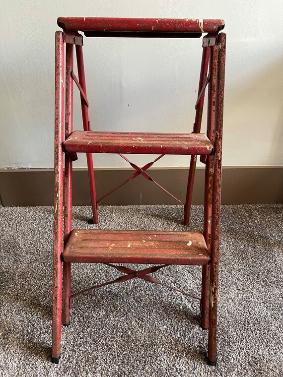 Storage & Organization Home & Living Home Décor Red Wood Steps Folding ...