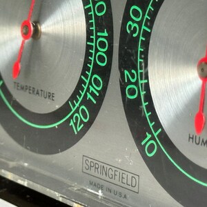 Vintage Weather Station : Springfield Temperature, Humidity Gauge Desk ...