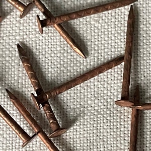 Vintage Nails : Small Solid Copper Brads Tacks 2 Cm Long Sharp Point ...