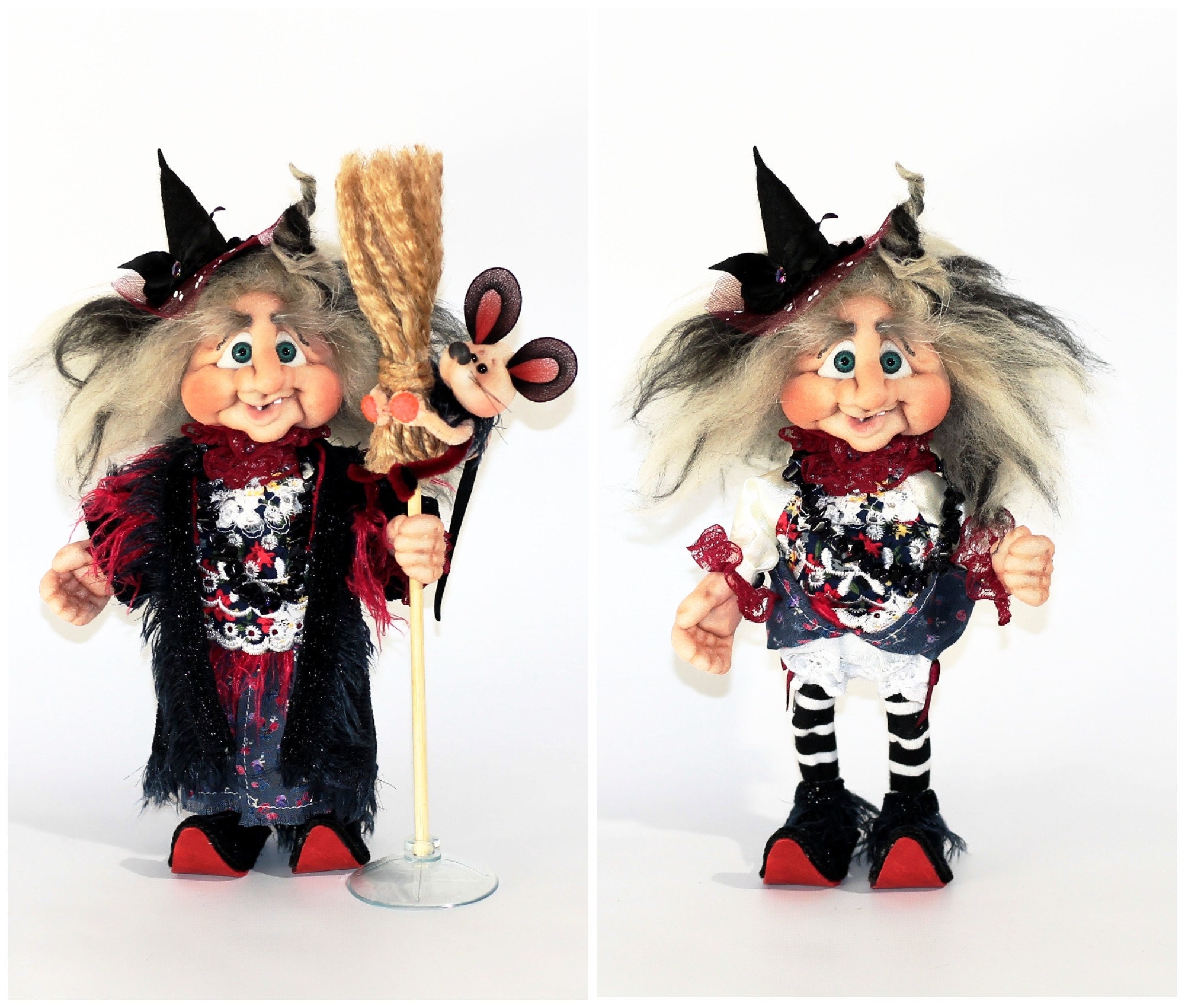 Dolls & Miniatures Art & Collectibles Crone kitchen witch Textile art ...