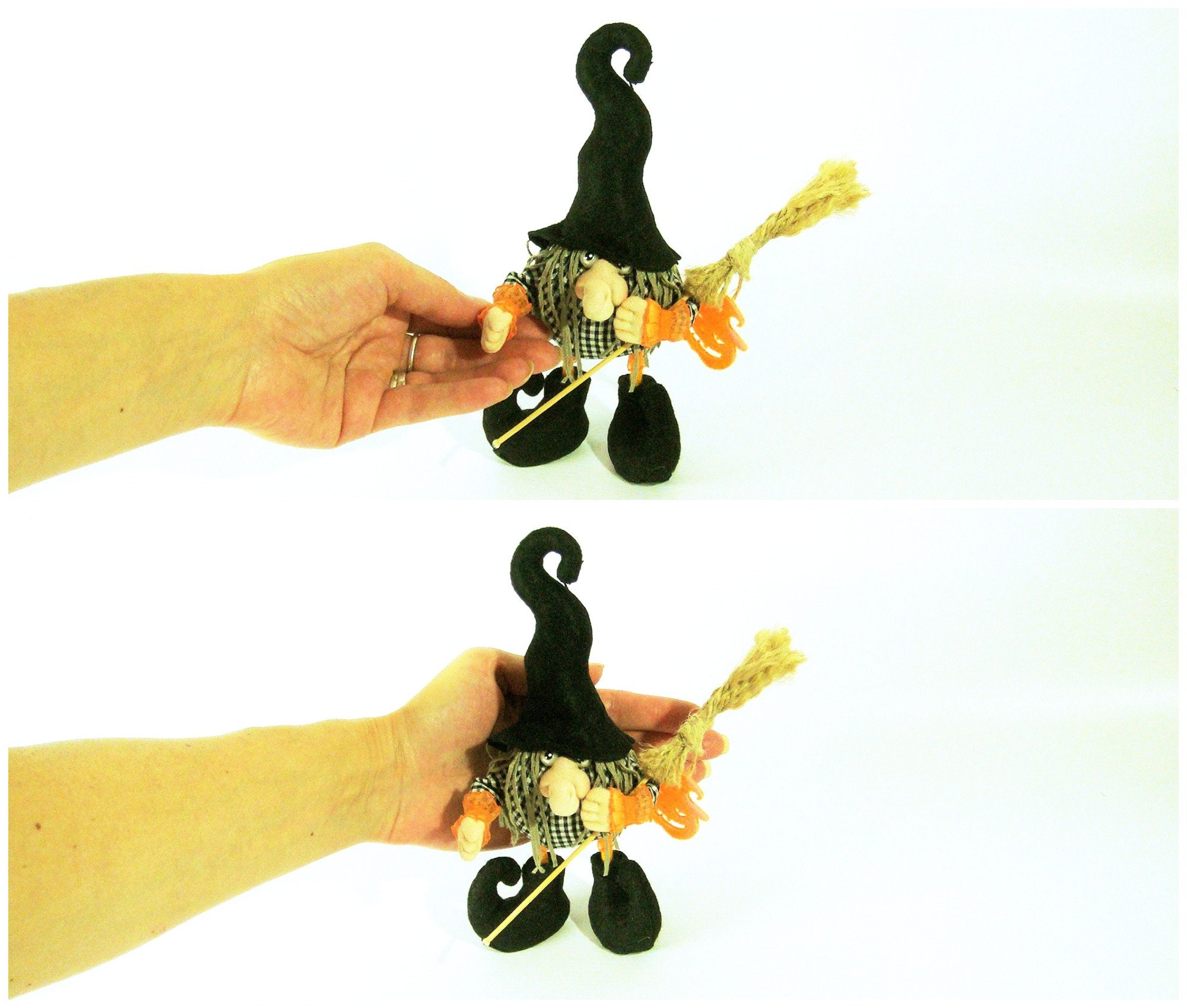 Halloween Witch Doll Scary Gnome Textile Soft Sculpture Artists ...