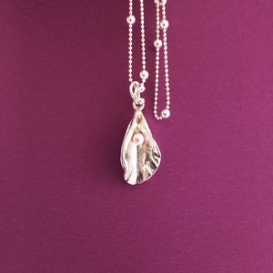Handmade Silver Yoni Pendant With Natural Pink Pearl Fine - Etsy