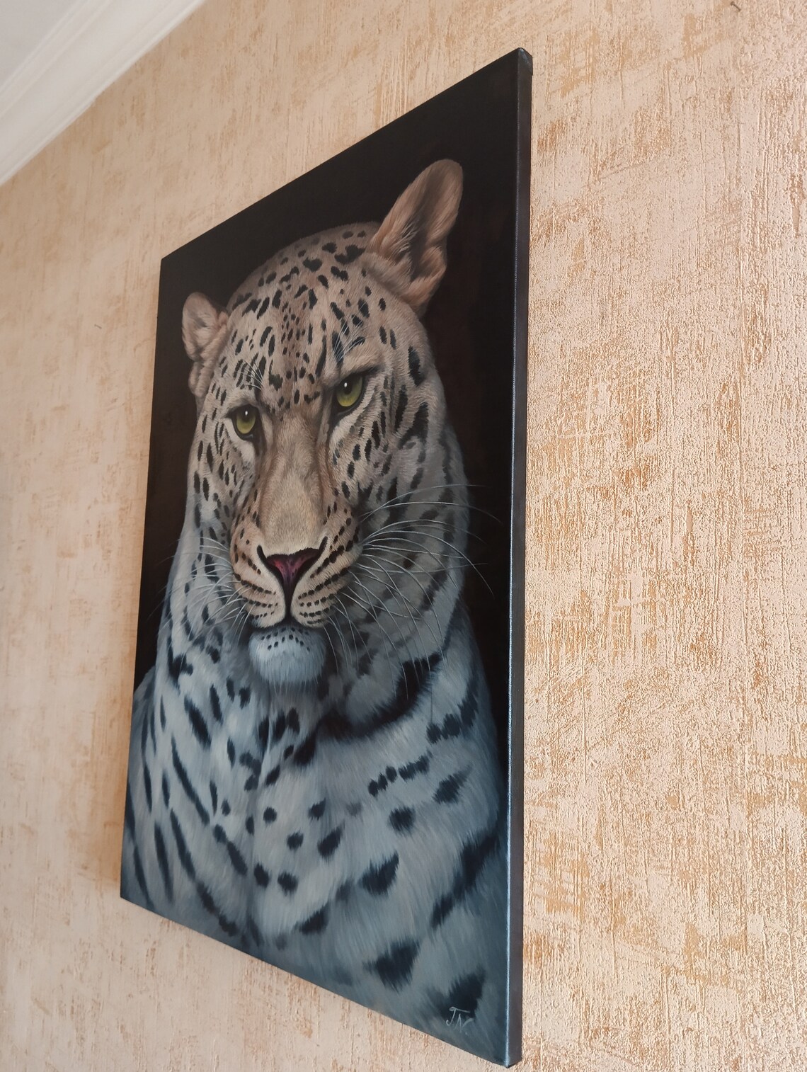 Guardian of the Shadows: Intense Leopard Portrait, 60x80cm (23.6x31.5in ...
