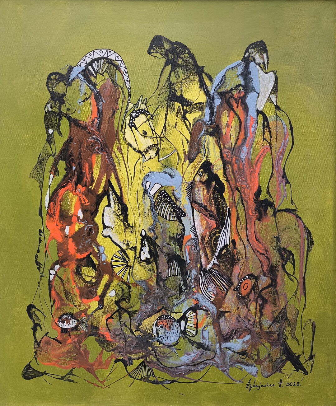 Entangled World (19.7x23.6in, Oil/canvas, Ready to Hang) - Vivid ...