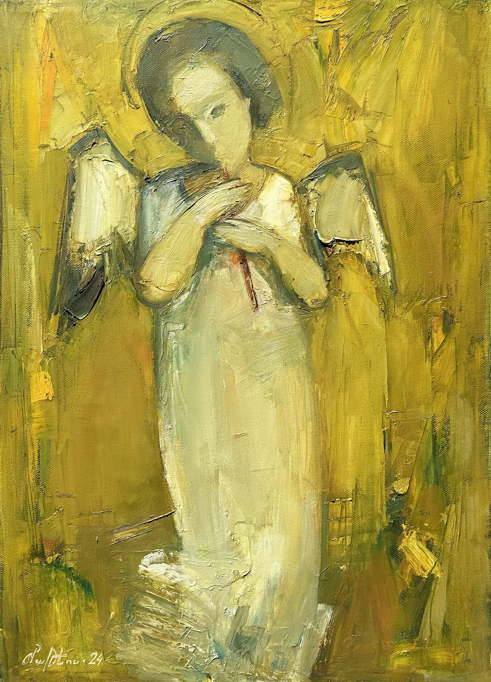 Heavenly Messenger 16.5x22.8in Oil/canvas, Ready to Hang Serene Angelic ...