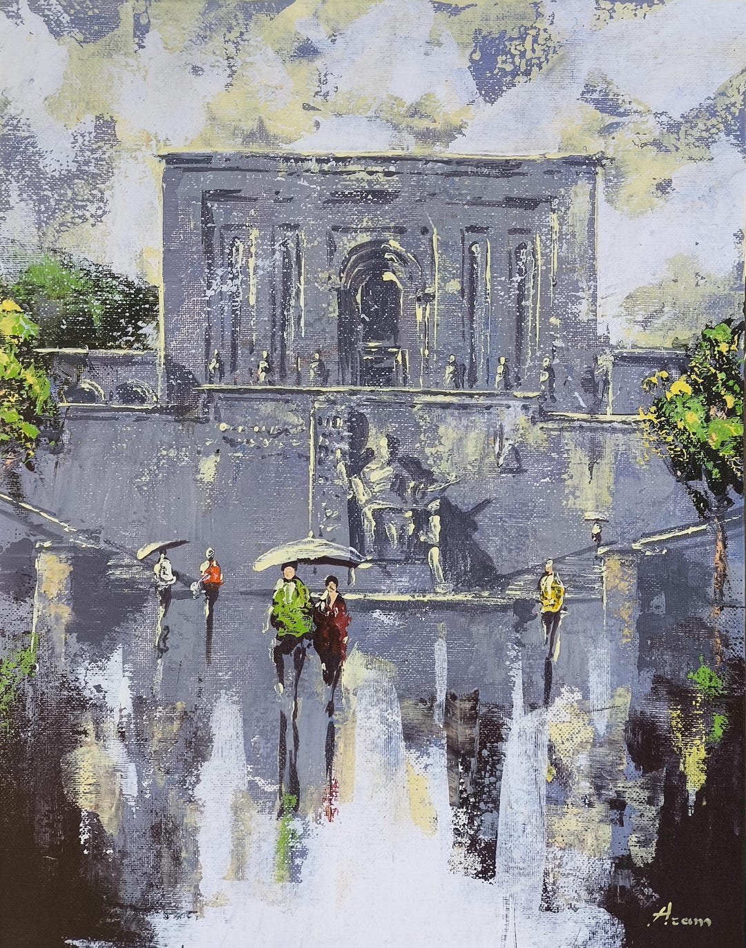 Guardians of History 11.8x15.7in Oil/canvas, Ready to Hang Monumental ...