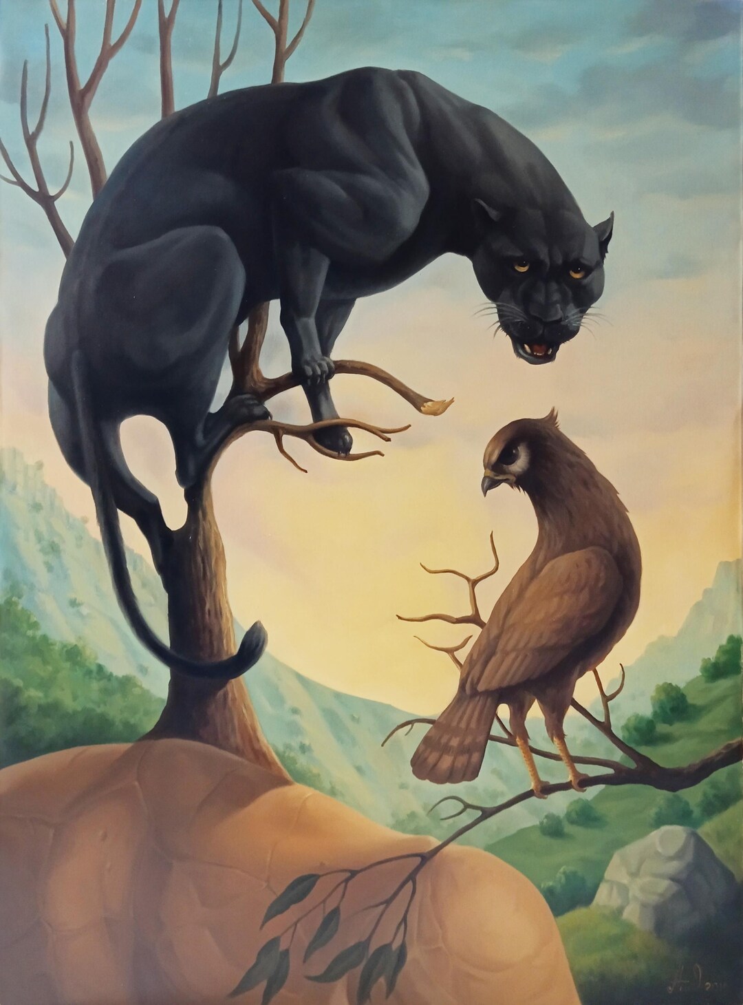 The Battle of Nature (23.6x31.5in, Oil/canvas, Ready to Hang ...