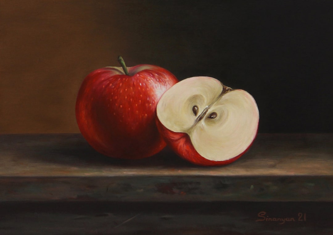 Red Apple Delight 20x28cm/7.9x11in Oil/panel, Ready to Hang Still Life ...