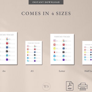 Password Tracker Password Log Digital Password Tracker Printable ...