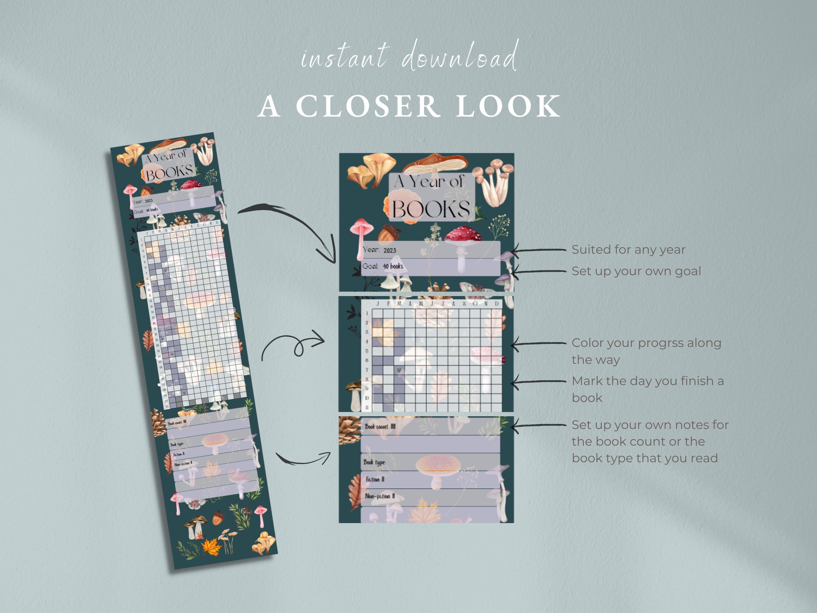 A Year of Books | Bookmark | Reading Tracker | Reading Log | Book Log ...