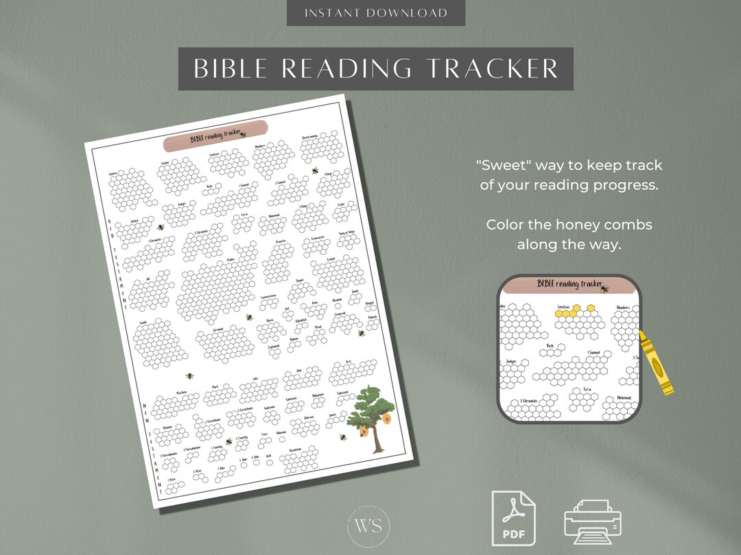 Books of the Bible Printable Reading Tracker Color as You - Etsy