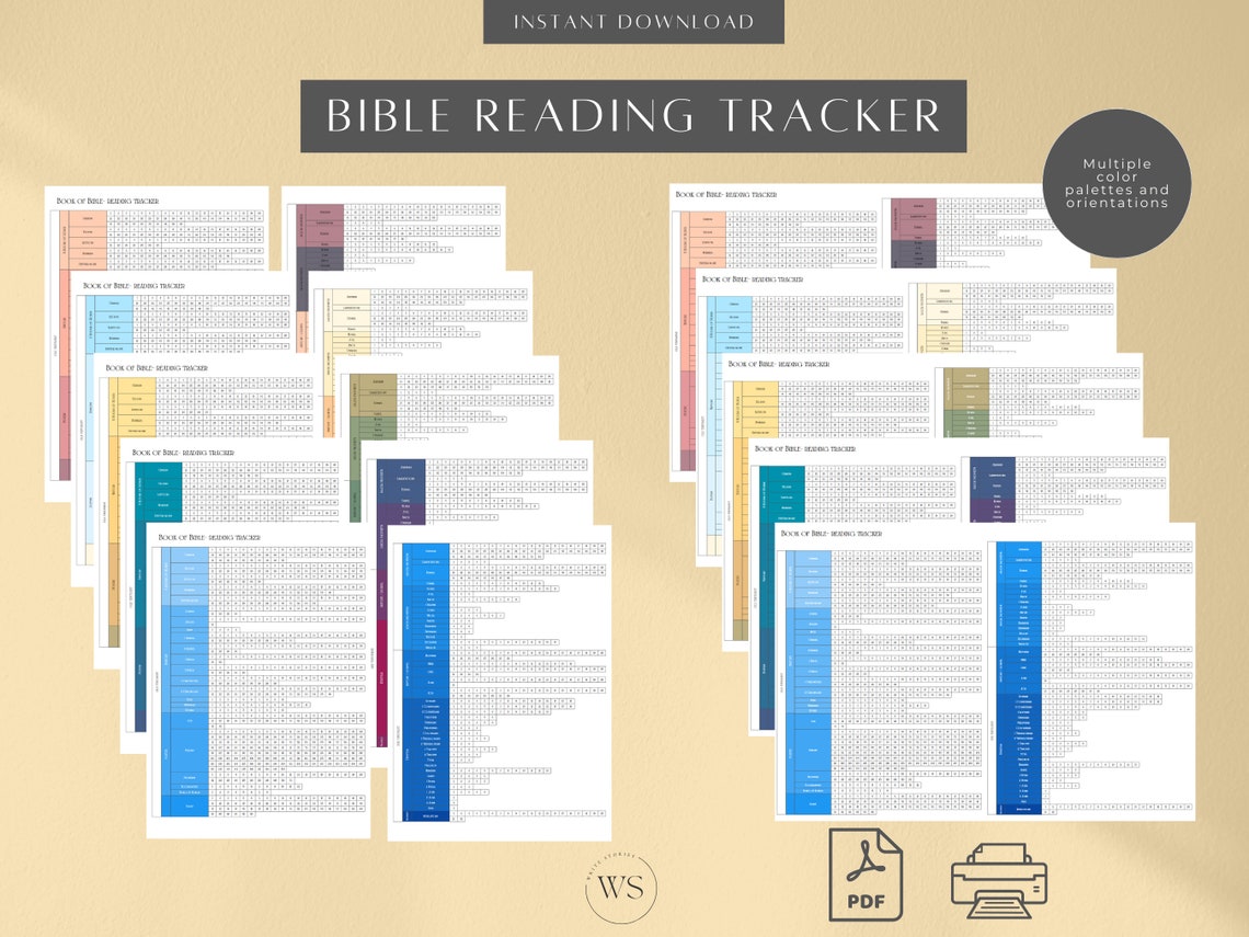 Bible Reading Log Books of the Bible Printable Reading Tracker Bible ...
