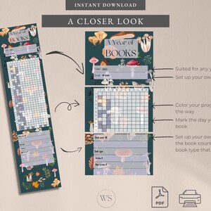 A Year of Books Bookmark Reading Tracker Reading Log Book Log Printable ...