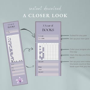 A Year of Books | Bookmark | Reading Tracker | Reading Log | Book Log ...