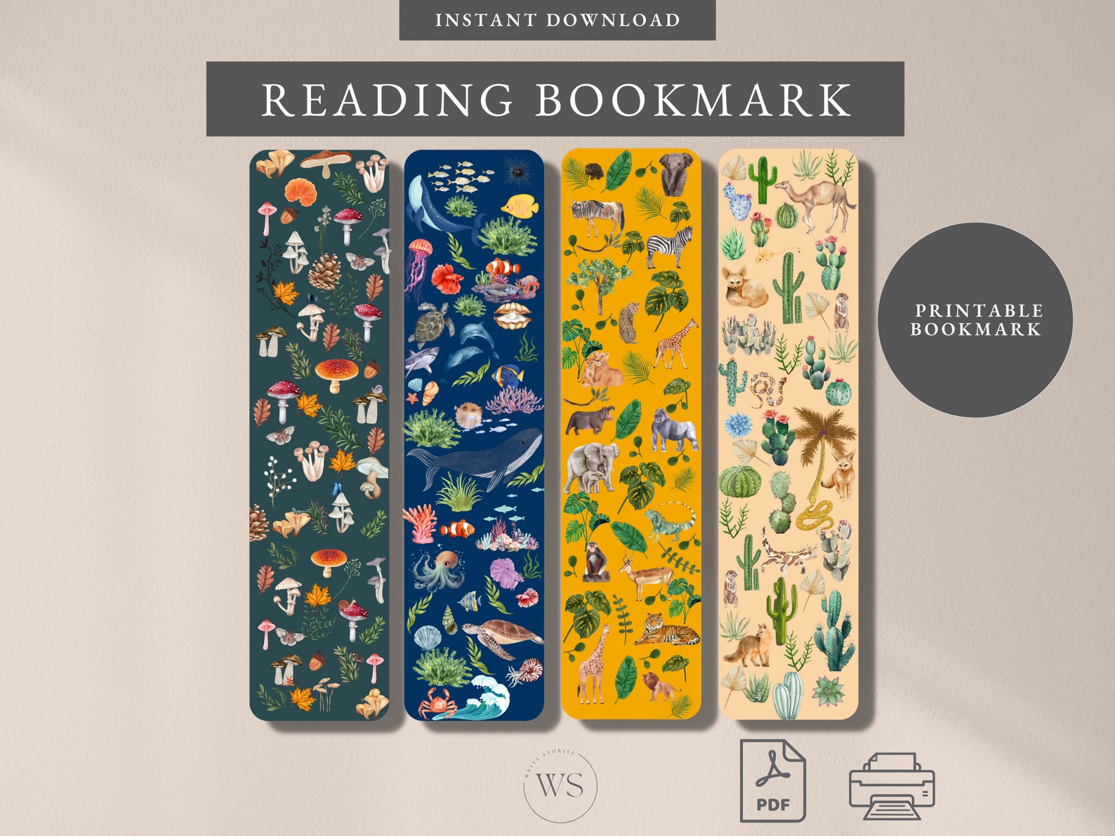 Reading Bookmark Reading Lover Printable Bookmark - Etsy