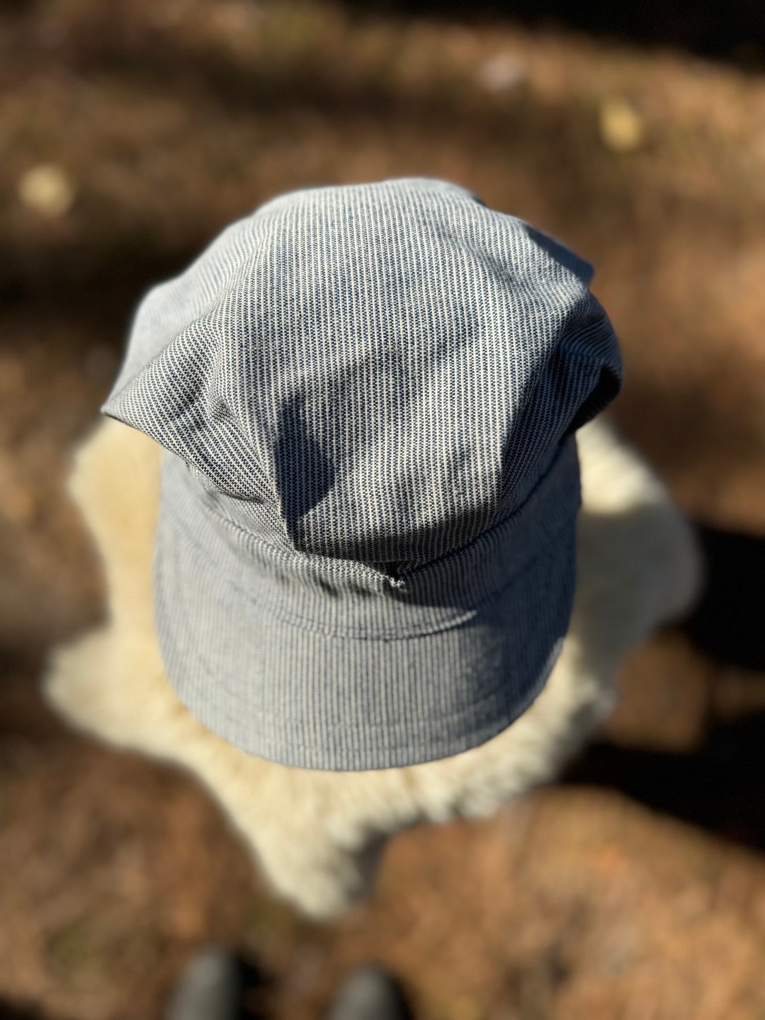 60's Utility Cap, Conductor Hat, Hickory Cotton Denim, Trucker ...