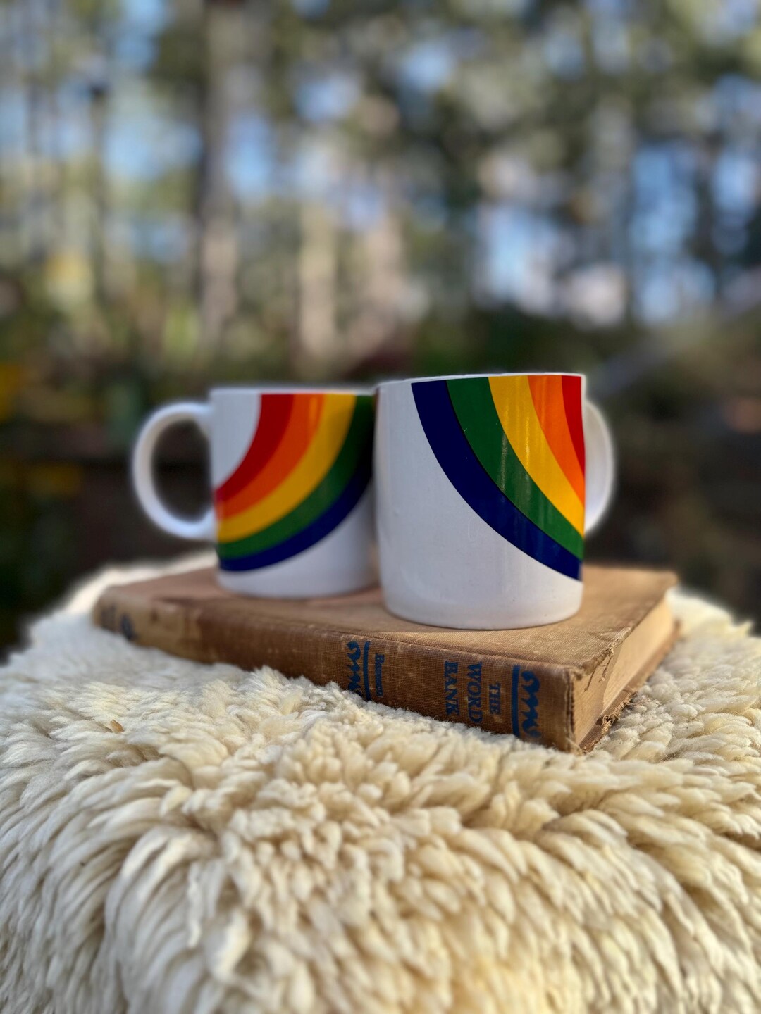 1986 Rainbow Mugs, Made in Korea, Original Collectible FTD Rainbow Mug ...