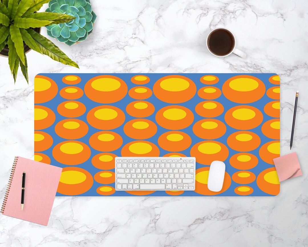 Funky Dots Desk Mat, Desk Accessory, Cute, Trendy Workspace, Abstract ...