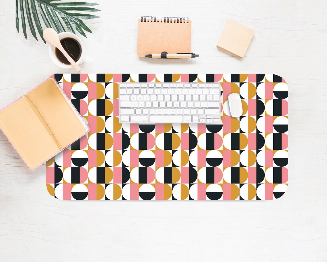 MCM Circles Desk Mat Aesthetic Desk Accessory Cute | Etsy