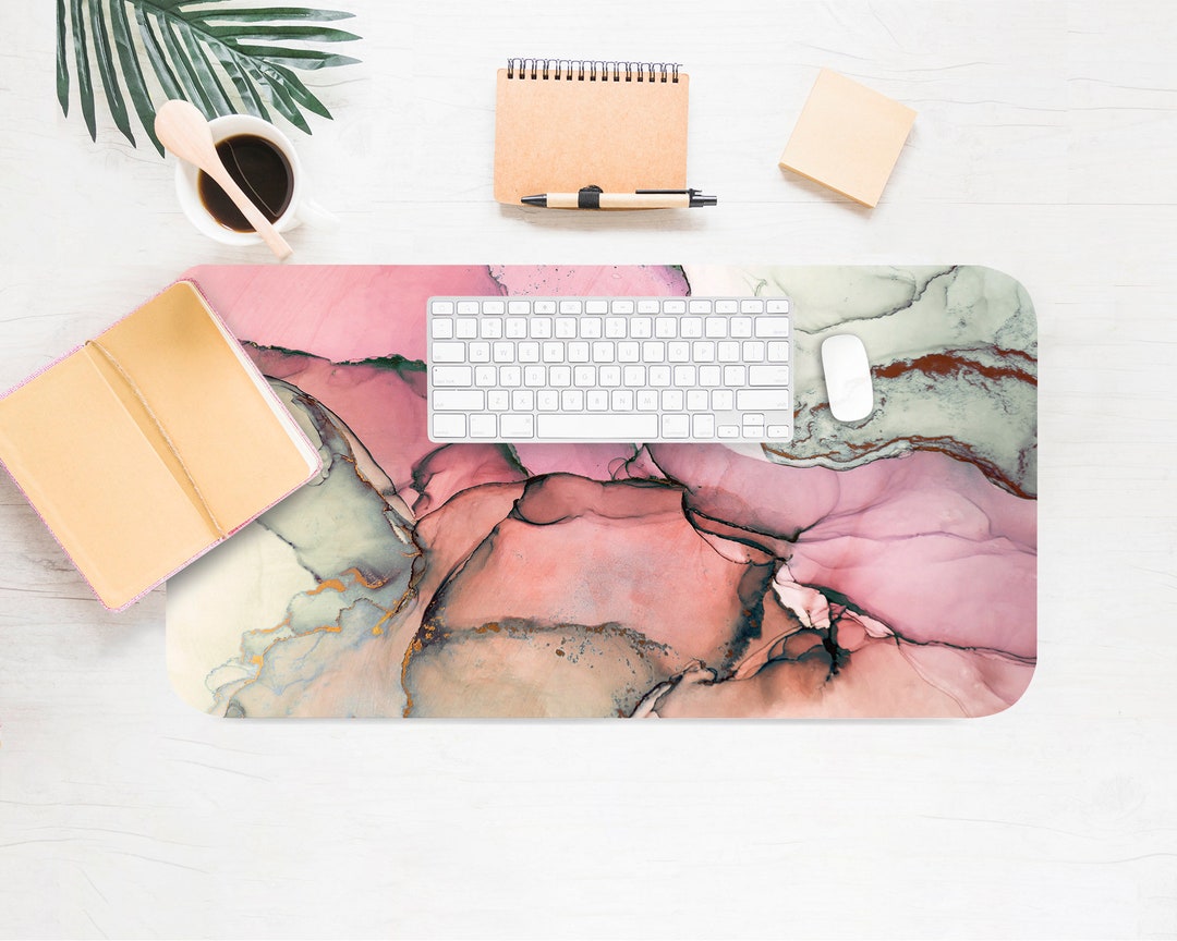 Alcohol Ink Print Desk Mat, Desk Accessory, Cute Workspace, Trendy ...